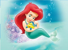 Baby Ariel And Flounder Puzzle - Little Mermaid Games