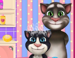 Baby Talking Tom And Dad Bath - Talking Friends Games