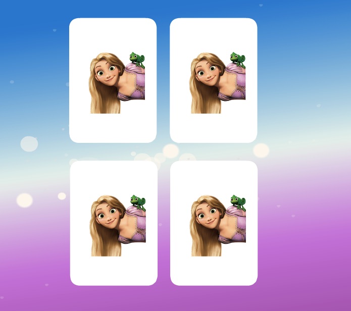 Princess Rapunzel Memory Cards - Rapunzel Games