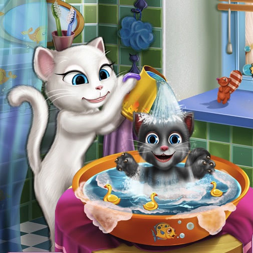 Talking Angela Baby Wash - Talking Friends Games